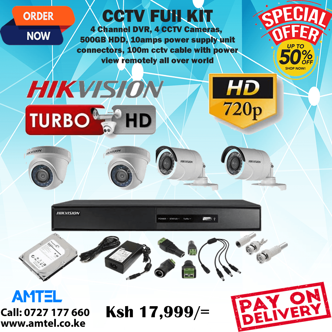 720p Hikvision 4 cameras kit | Buy Online! 0727177660 at Amtel Online ...